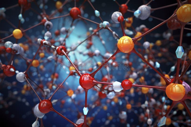 Abstract Molecules Background. Realistic Molecule or Atom Structure ...