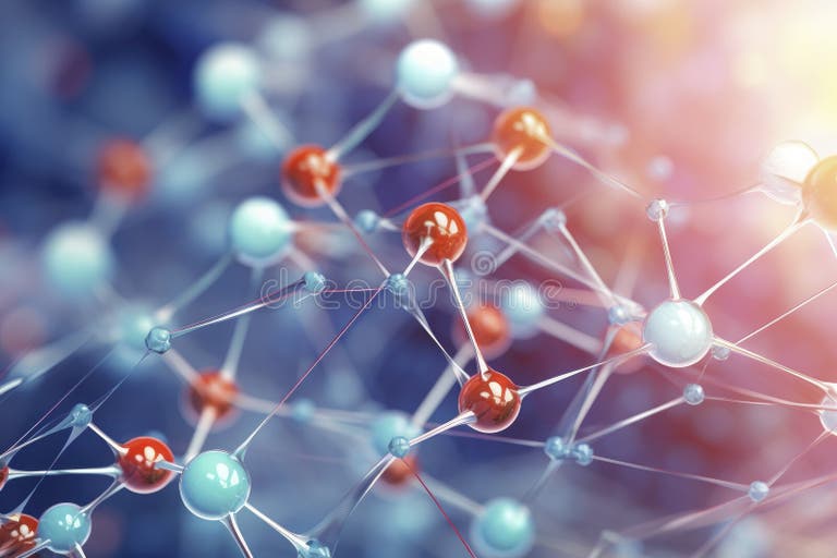 Abstract Molecules Background. Realistic Molecule or Atom Structure ...