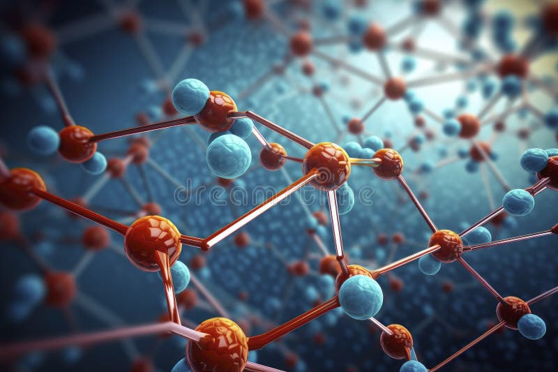 Abstract Molecules Background. Realistic Molecule or Atom Structure ...