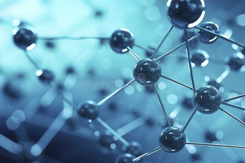 Abstract Molecules Background. Realistic Molecule or Atom Structure ...