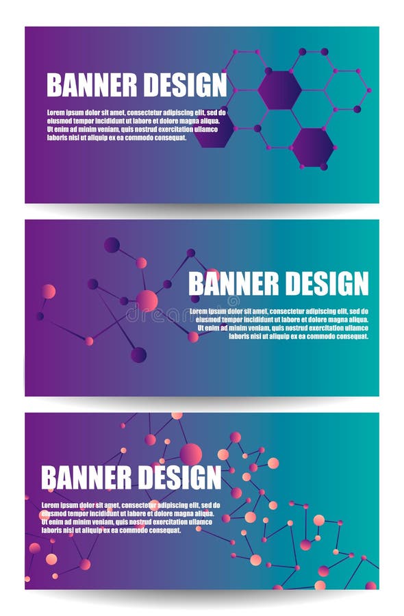 Abstract Molecules banners stock vector. Illustration of element ...