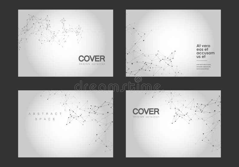 Abstract Molecules Brochure Design. Vector Cover Template. Connect Dots ...