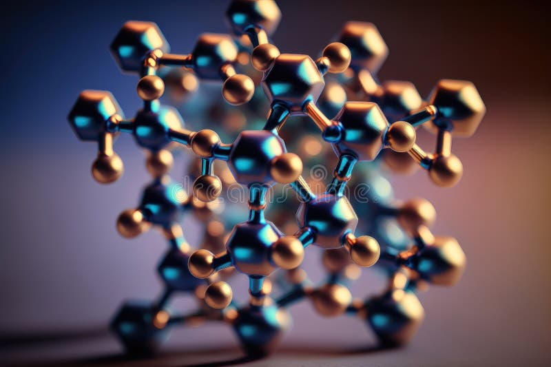 Abstract Molecules Design. Molecular Structure with Spherical Particles ...