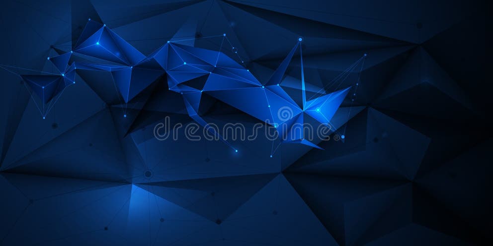 Abstract Molecules with Line, Node, Geometric, Low Poly, Polygon and ...