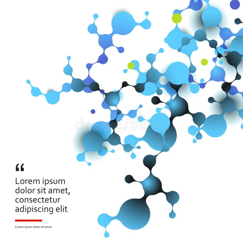 Abstract Molecules Structure with Connect Spherical Particles. Vector ...