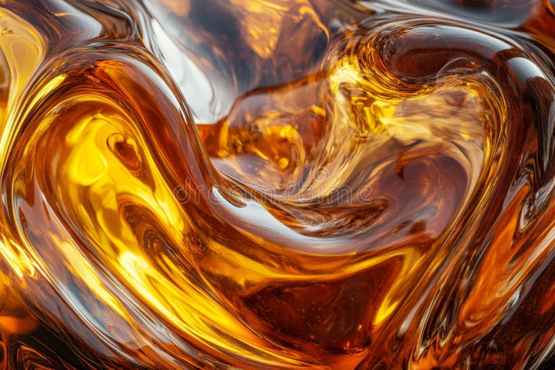 Abstract Molten Glass Texture, Dynamic Orange and Yellow Flows with ...