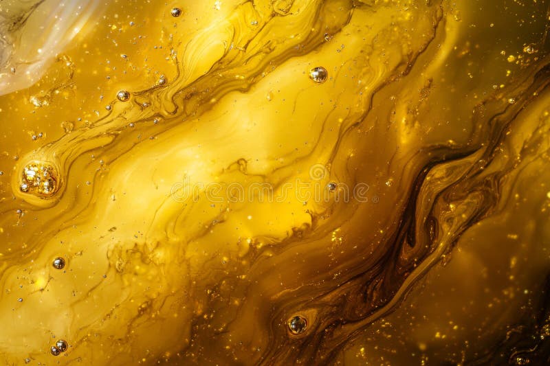 Abstract Molten Gold Texture, Smooth Flowing Patterns with Rich Yellow ...