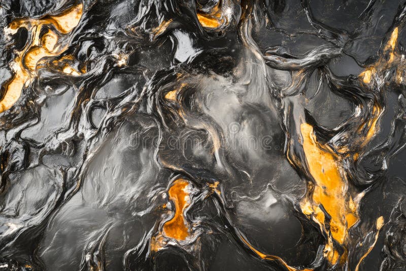 Abstract Molten Metal Texture, Dynamic Glowing Silver Streams with ...