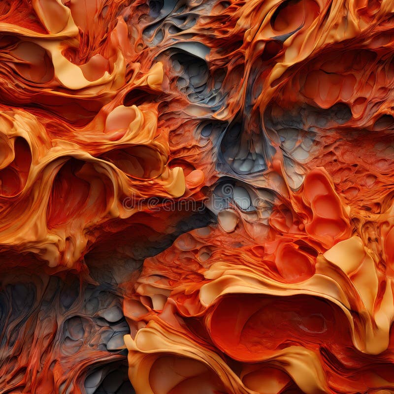 Abstract Molten Surface with Fluid Organic Textures Stock Illustration ...