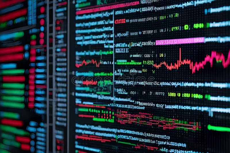 Abstract Monitor of Function Source Code. Abstract it Technology Background Stock Illustration ...