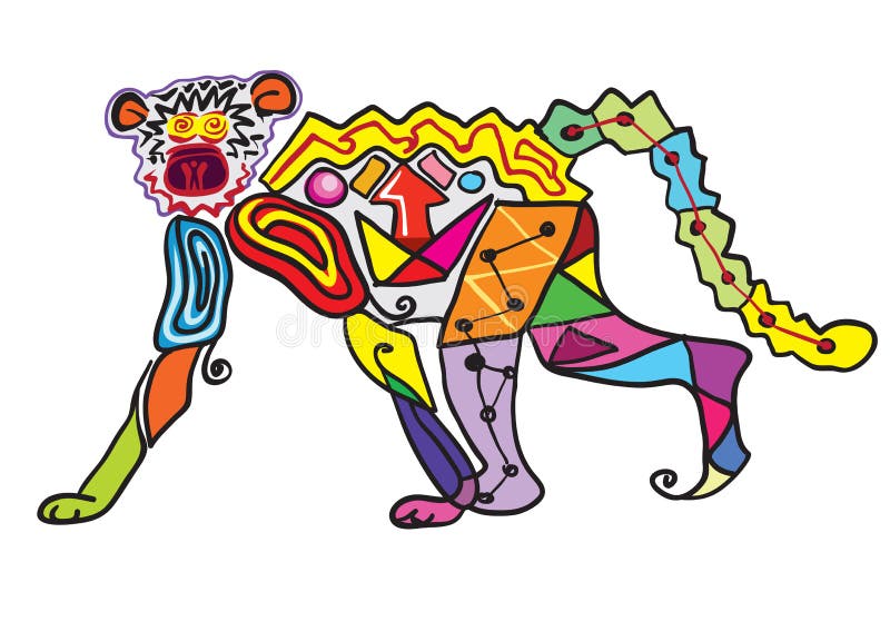 Abstract monkey design stock vector. Illustration of cute - 113836055