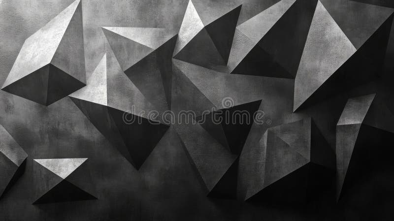 Abstract Monochromatic Composition of Geometric Shapes Stock ...
