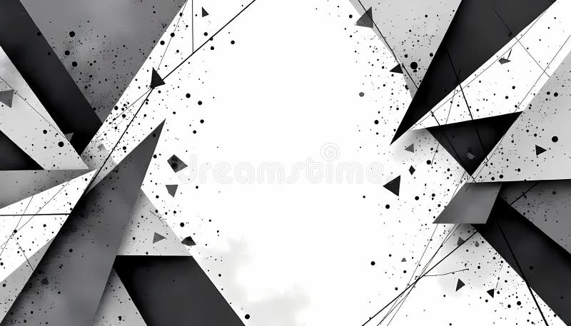 Abstract Monochrome Artwork Featuring Sharp Geometric Shapes and ...