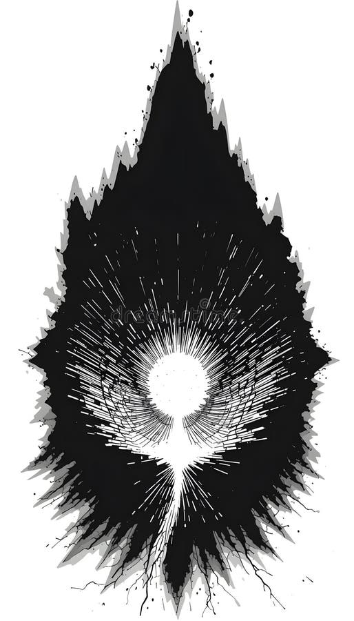 Abstract Monochrome Artwork: a Glimmer of Light Emerging from Darkness ...