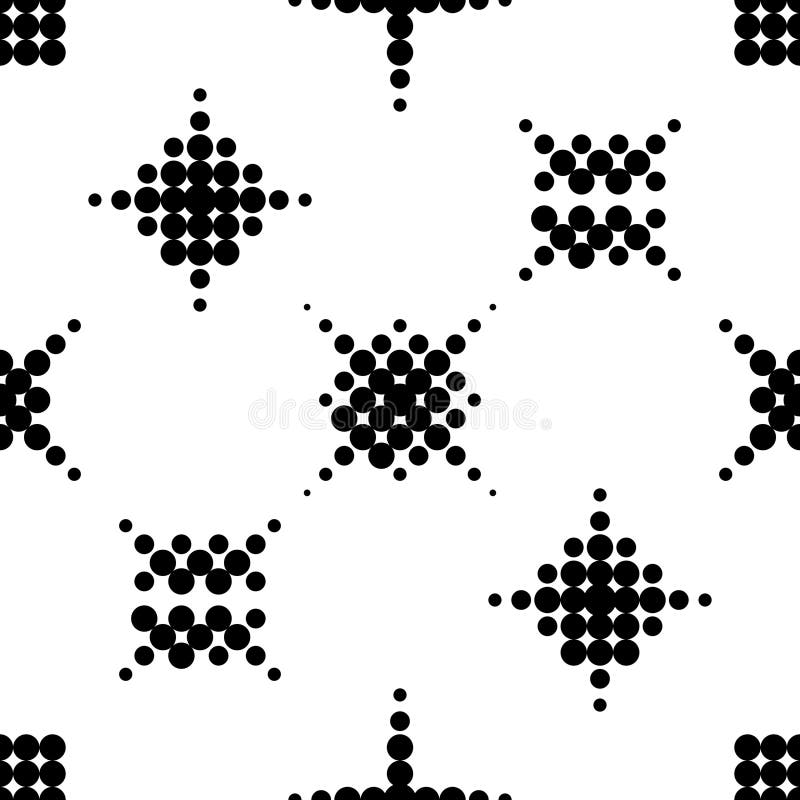 Abstract Monochrome Background. Geometric Shapes Made of Dots and ...