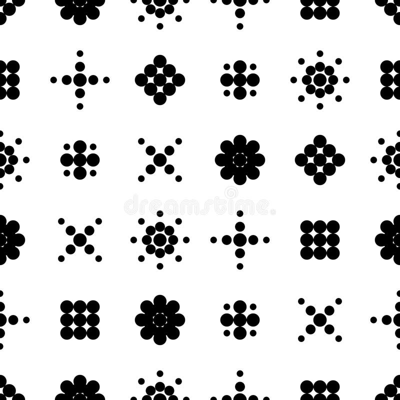 Abstract Monochrome Background. Geometric Shapes Made of Dots and ...