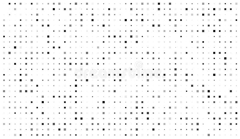 Abstract Monochrome Background with Random Square Dots. Black and White ...