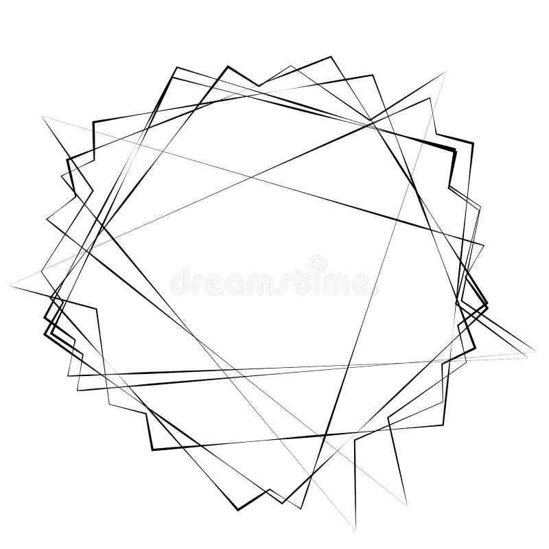 Abstract Monochrome Element With Thin Intersecting Lines Stock Vector Illustration Of Cell