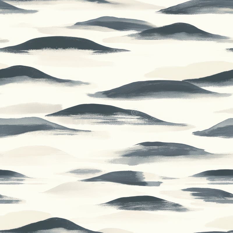 Abstract Monochrome Hill Patterns in Seamless Design Stock Image ...