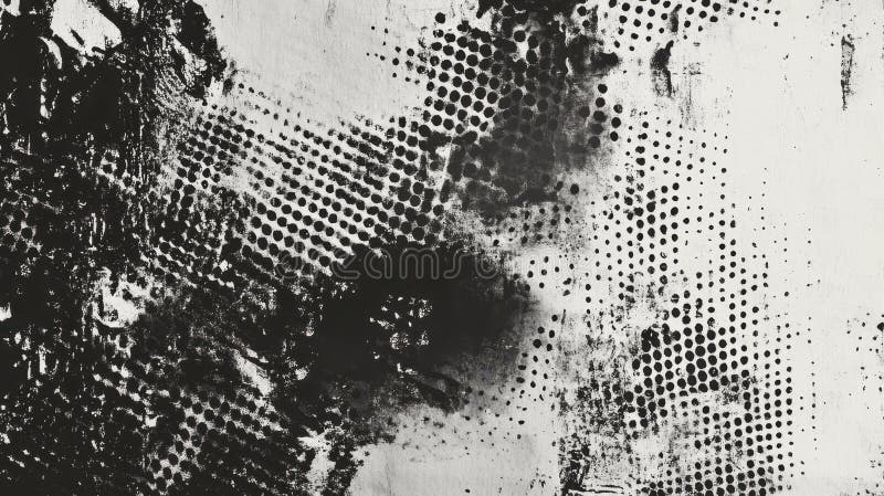 Abstract Monochrome Image with Textured Patterns and Shapes Stock ...