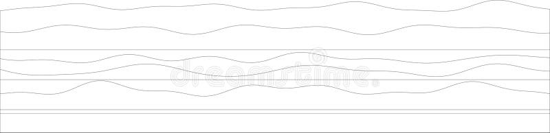 Abstract Monochrome Line Art with Curved Patterns on White Background ...