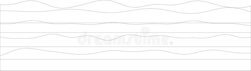 Abstract Monochrome Line Art with Organic Waveforms Stock Illustration ...
