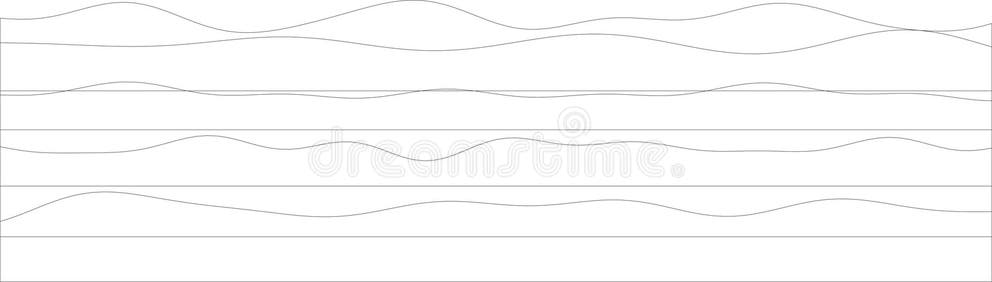 Abstract Monochrome Line Art with Organic Waveforms Stock Illustration ...