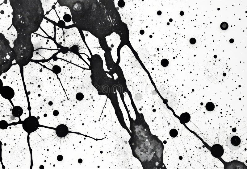 Abstract Monochrome Paint Splatters, Chaotic Texture, High Contrast ...