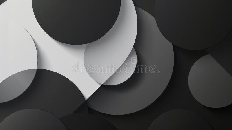Abstract Monochrome Pattern With Overlapping Circles Stock Illustration