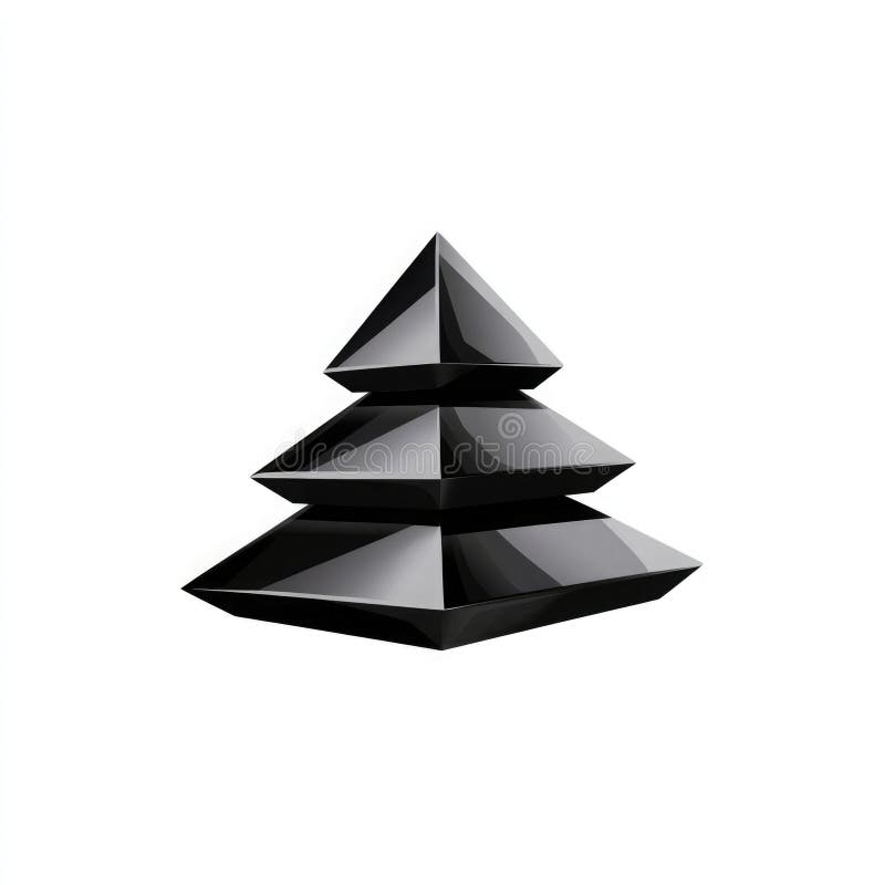 Abstract Monochrome Pyramid Design in Black and White Stock ...
