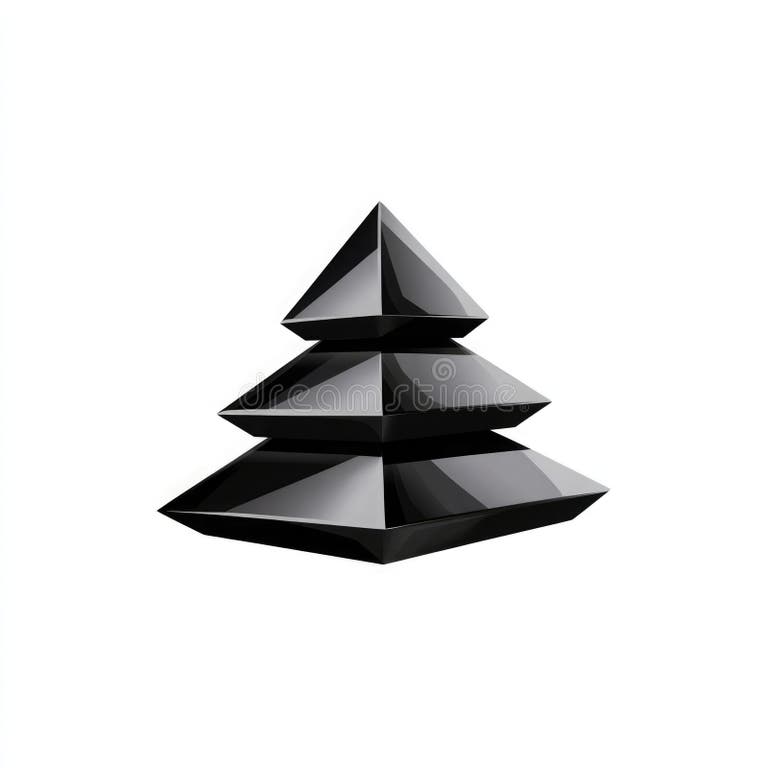 Abstract Monochrome Pyramid Design in Black and White Stock ...