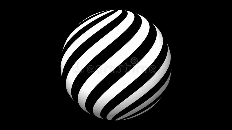 Abstract Monochrome Sphere Spinning on Black 4k Looping Optical ...
