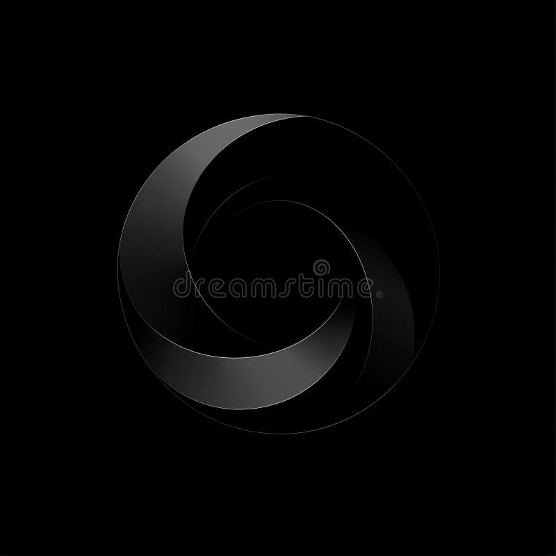 Abstract Monochrome Spiral on Black Background Symbolizing Infinity ...