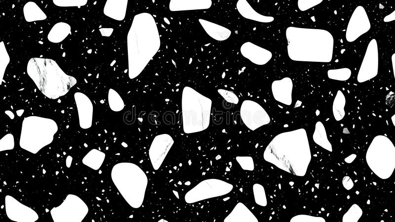 Abstract Monochrome Terrazzo Pattern with Bold Black and White ...