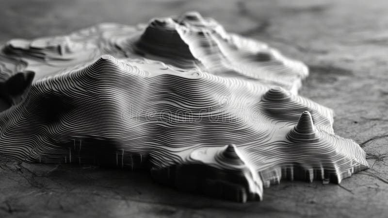Abstract Monochrome Topographic Texture Relief Stock Illustration ...