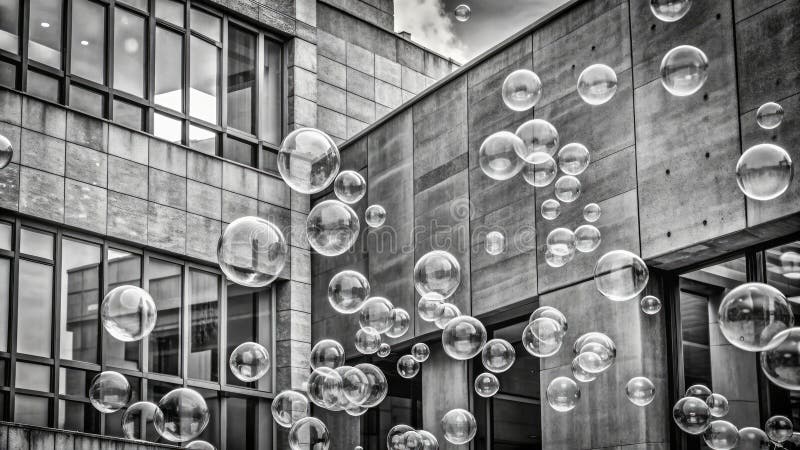 Abstract Monochrome Translucent Bubble Clusters a Captivating Visual ...