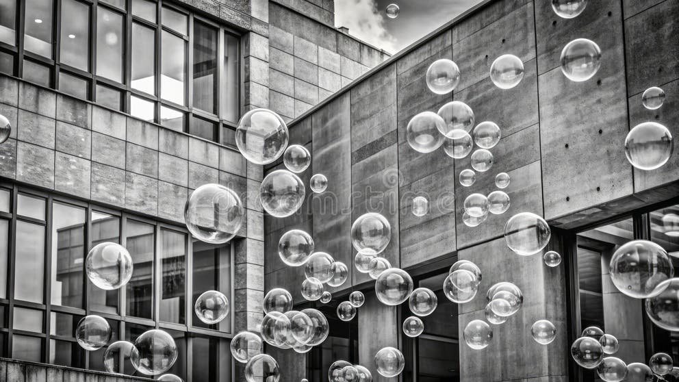 Abstract Monochrome Translucent Bubble Clusters a Captivating Visual ...