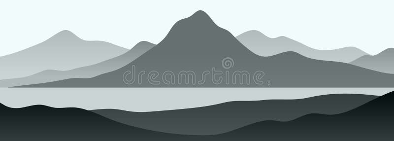 Abstract Monochrome Vector Landscape Stock Vector - Illustration of ...