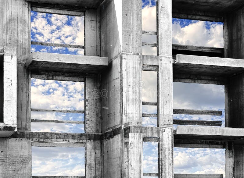 A Shell of a New Building in Closeup Stock Photo - Image of high ...