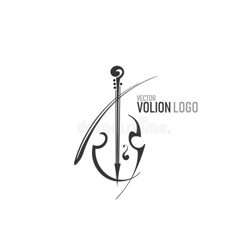 Abstract Monochrome Violin Logo. Musical Instrument Stock Vector ...