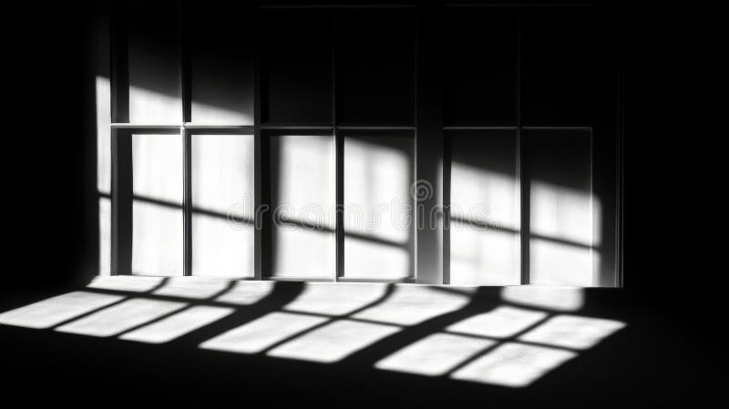Abstract Monochrome Window Light and Shadow Composition Stock ...