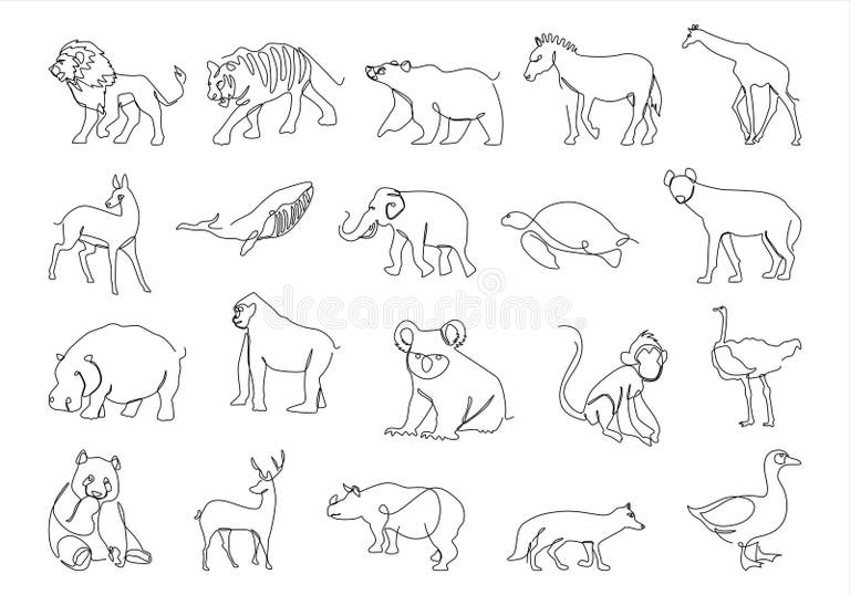 Monoline Animals Stock Illustrations – 238 Monoline Animals Stock ...