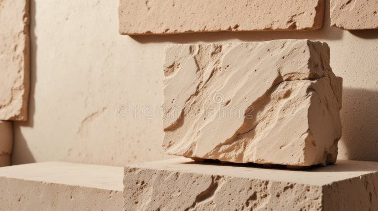 Abstract Monolithic Stone Form with Eroded Texture for Artistic Design ...