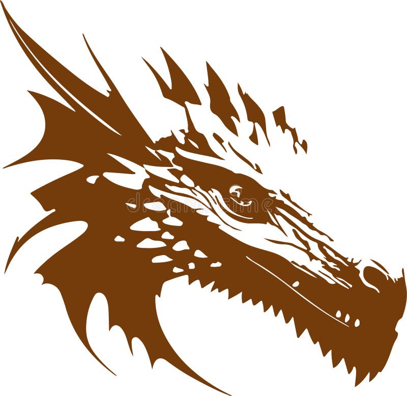 Abstract Monster Dragon Head Hand Drawn Vector Art Design Stock Vector ...