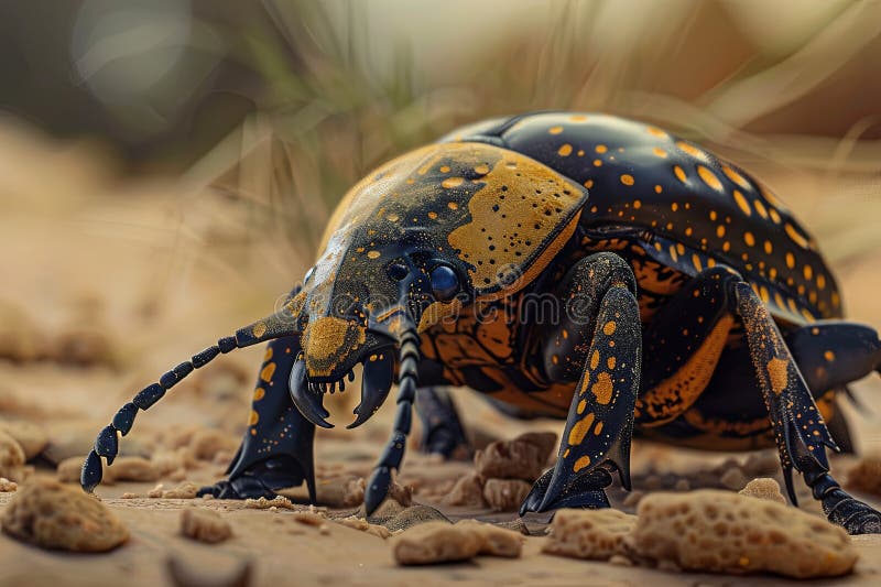 Abstract Monster Insect on Sandy Ground with Blurry Background Stock ...
