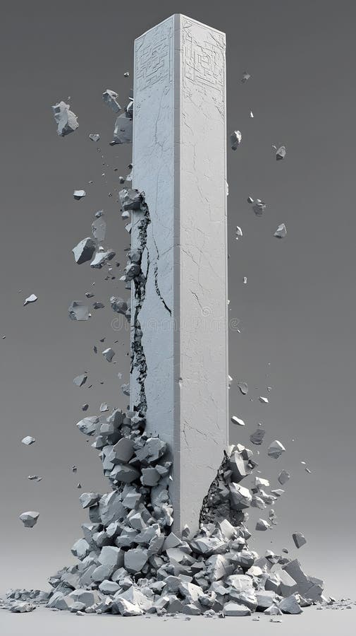 Abstract Monument Amidst Debris Explosion Stock Photo - Image of ...