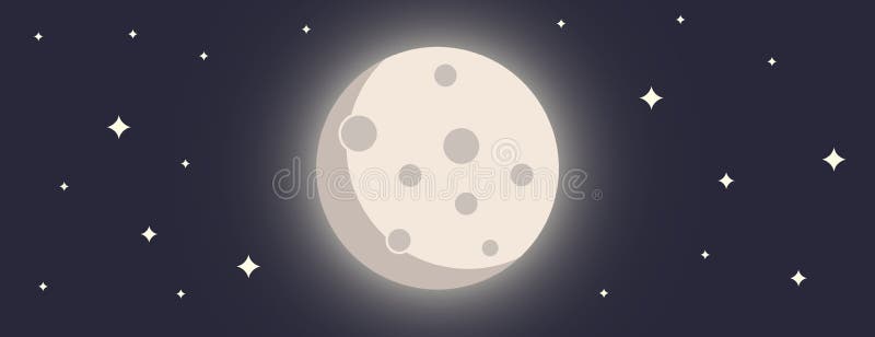 Abstract Moon Background . Moon Vector Illustration . Flat and Clean ...