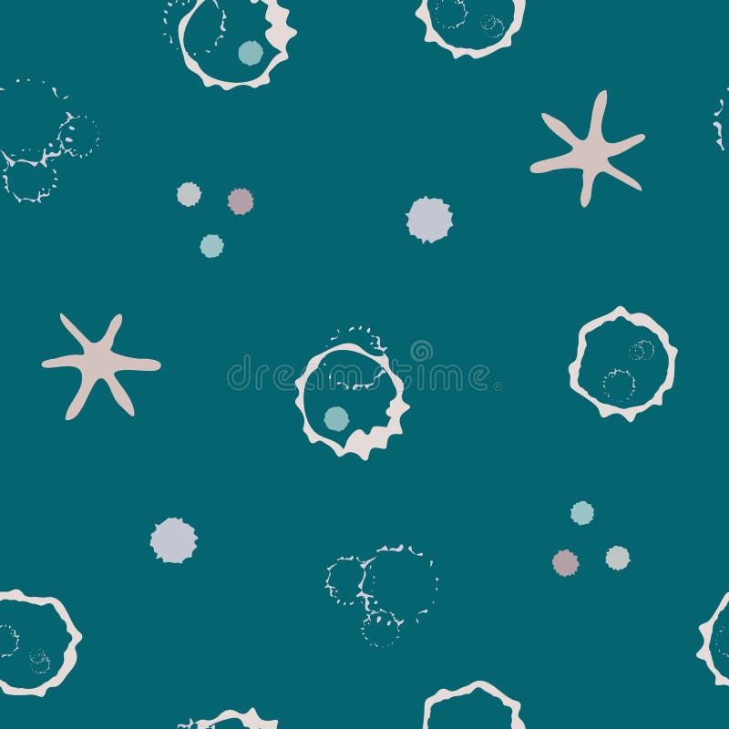 Abstract Moon Crater and Stars Vector Seamless Pattern Background ...