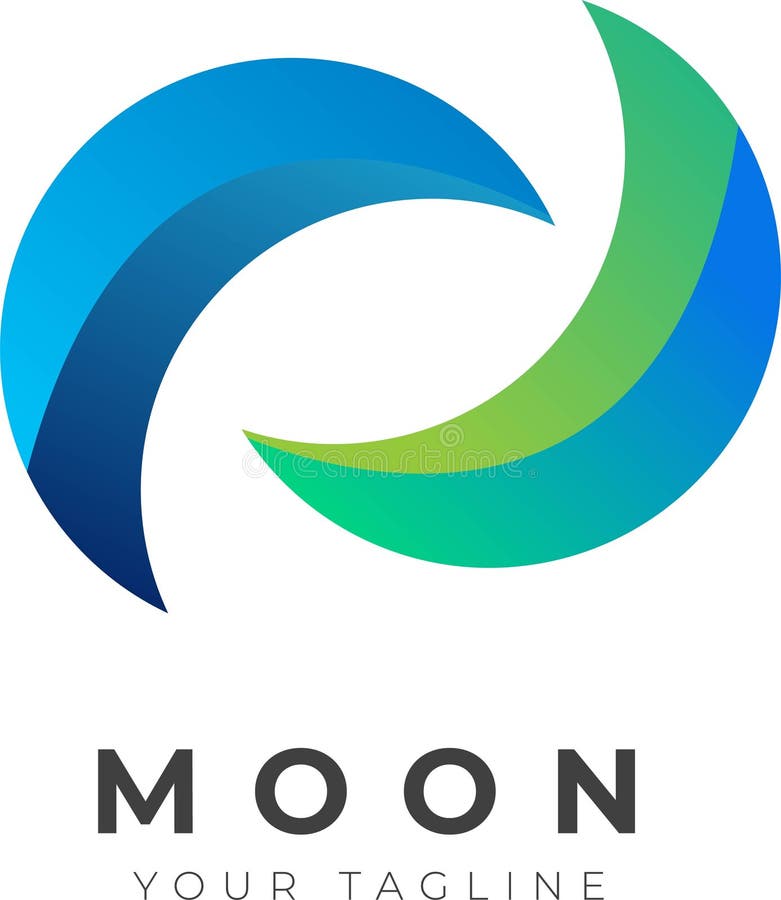 Abstract Moon Logo Circular Spinning Template Design Stock Vector ...
