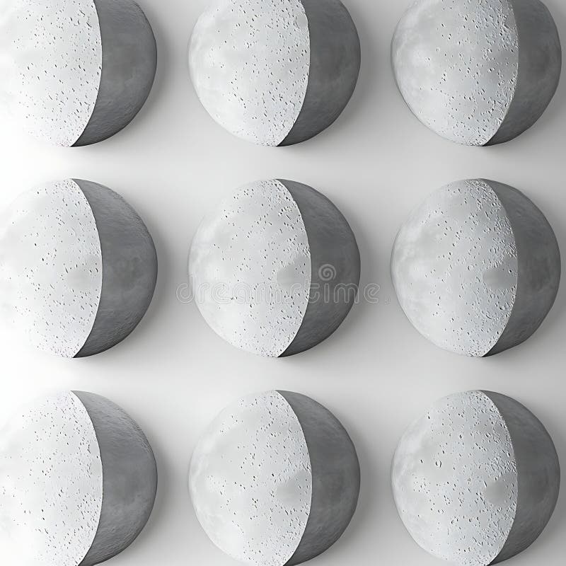 Abstract Moon Phase Pattern in Modern Design Stock Illustration ...